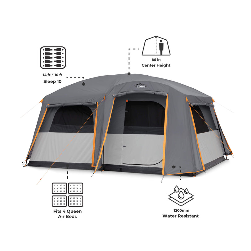 10 Person Straight Wall Cabin Tent – Core Equipment