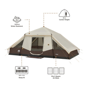 10 Person Lighted Instant Pyramid Tent – Core Equipment