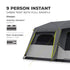 9P Instant Cabin Tent with Full Rainfly | Core Equipment