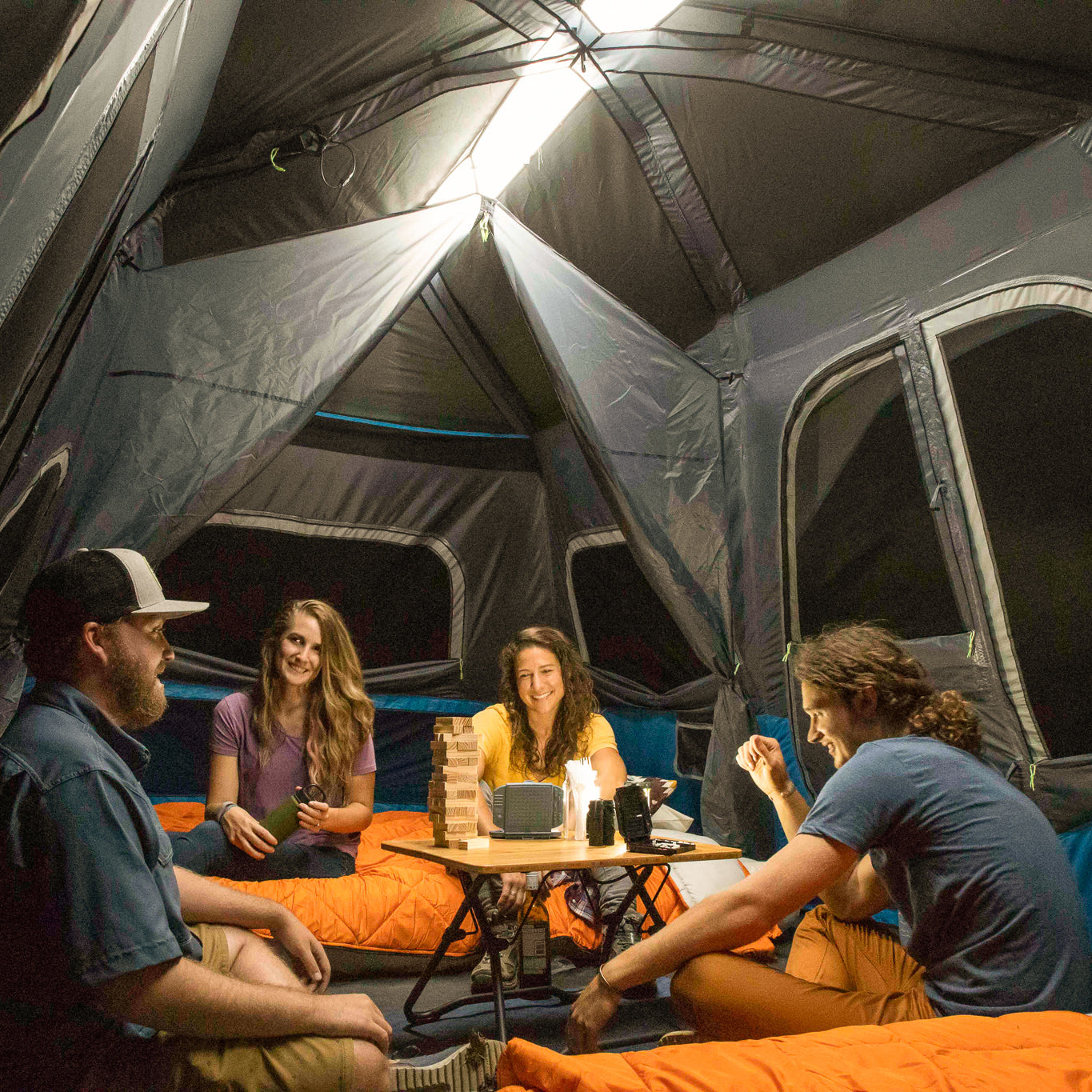 12 Person Lighted Instant Cabin Tent 18’ x 10’ – Core Equipment